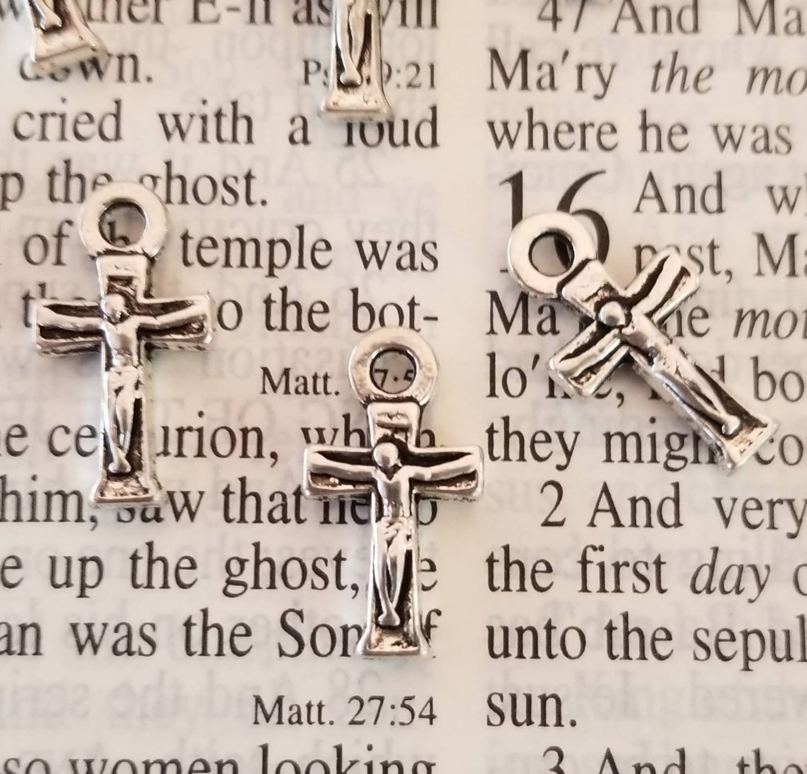 12 Tiny Crucifix Charms Mini Catholic Cross Charms Rosary Parts Very ...