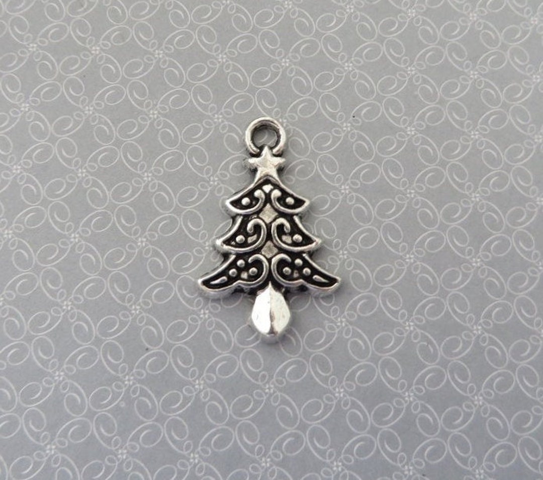 10 Christmas Tree Charms Lovely Curled Branches Trees Great - Etsy