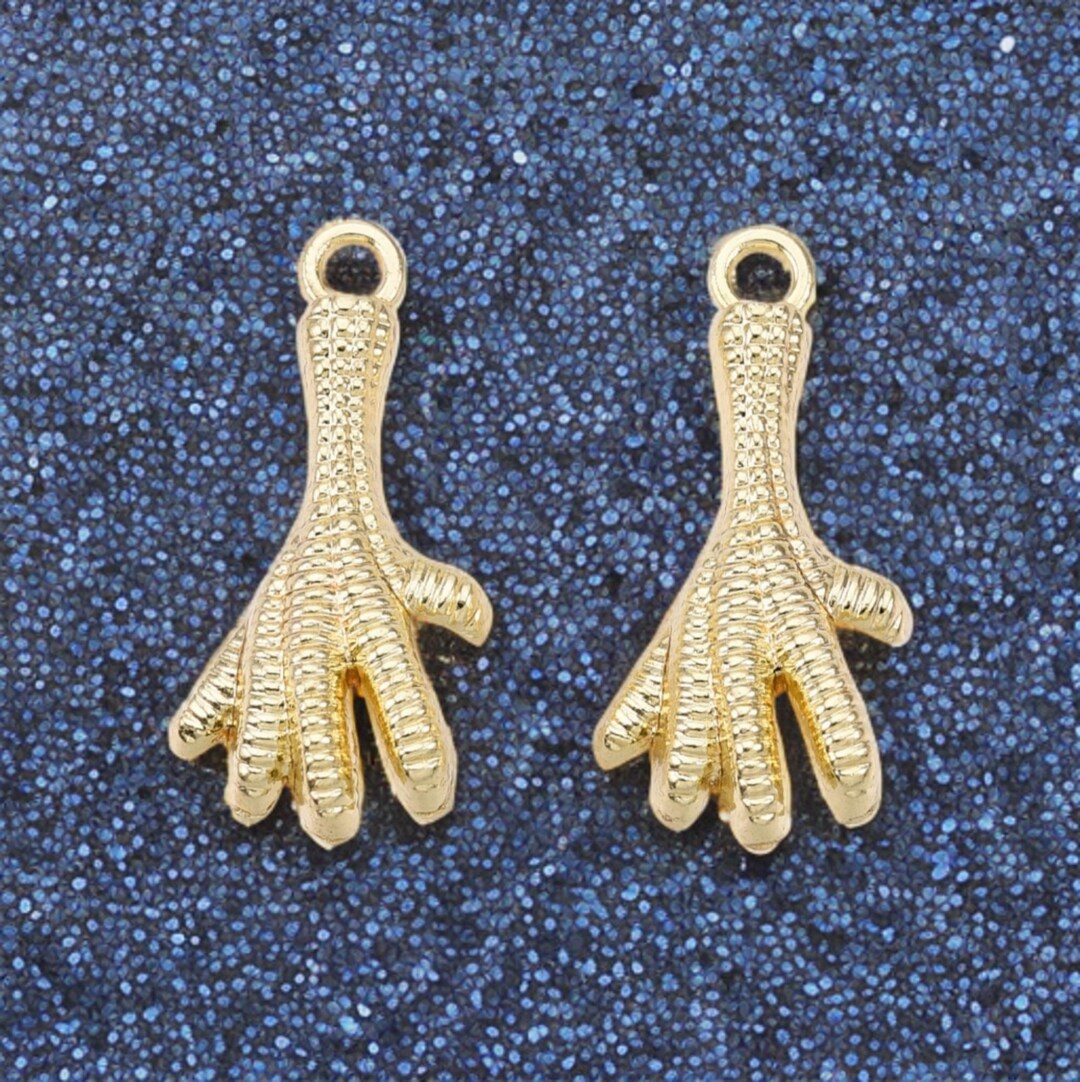 Gold Chicken Foot Charms for the Person Who Has It All Poultry Jewelry ...