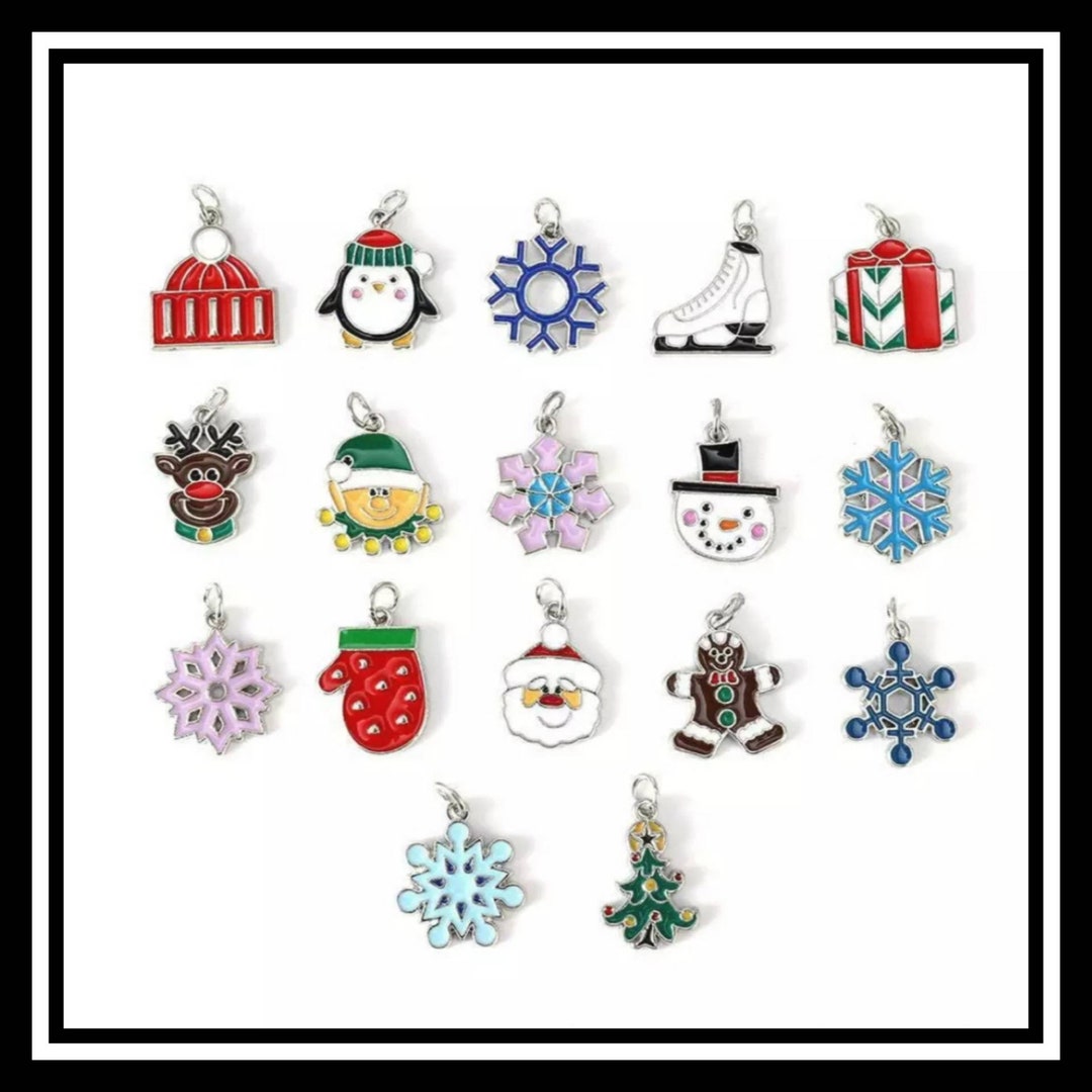 Enamel Christmas Charms 17 Piece Assortment of Well Crafted Winter ...