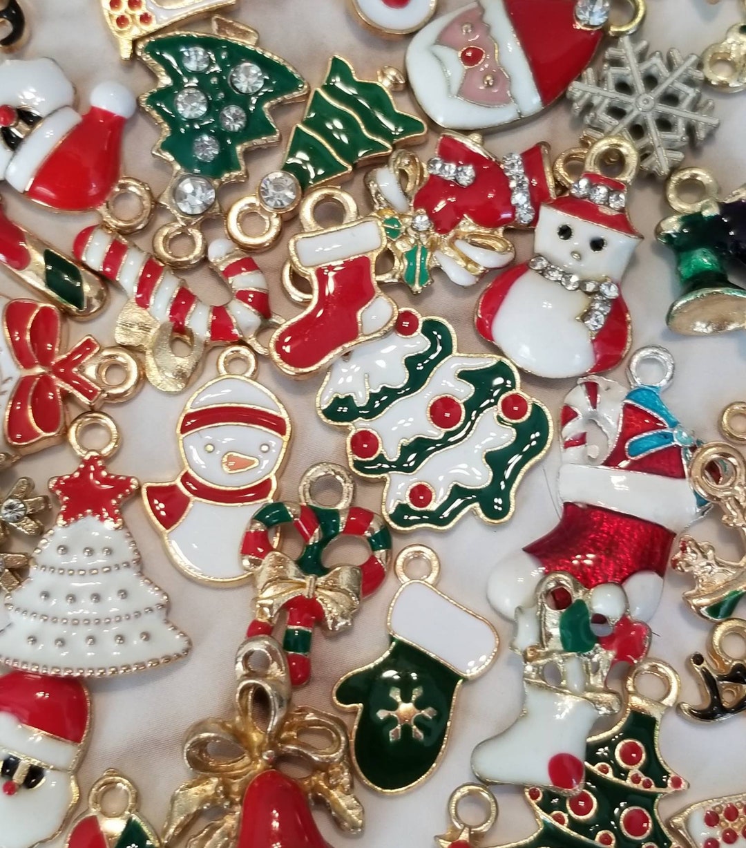Enamel Christmas Charms Colorful Assortment of Holiday Jewelry Supplies ...