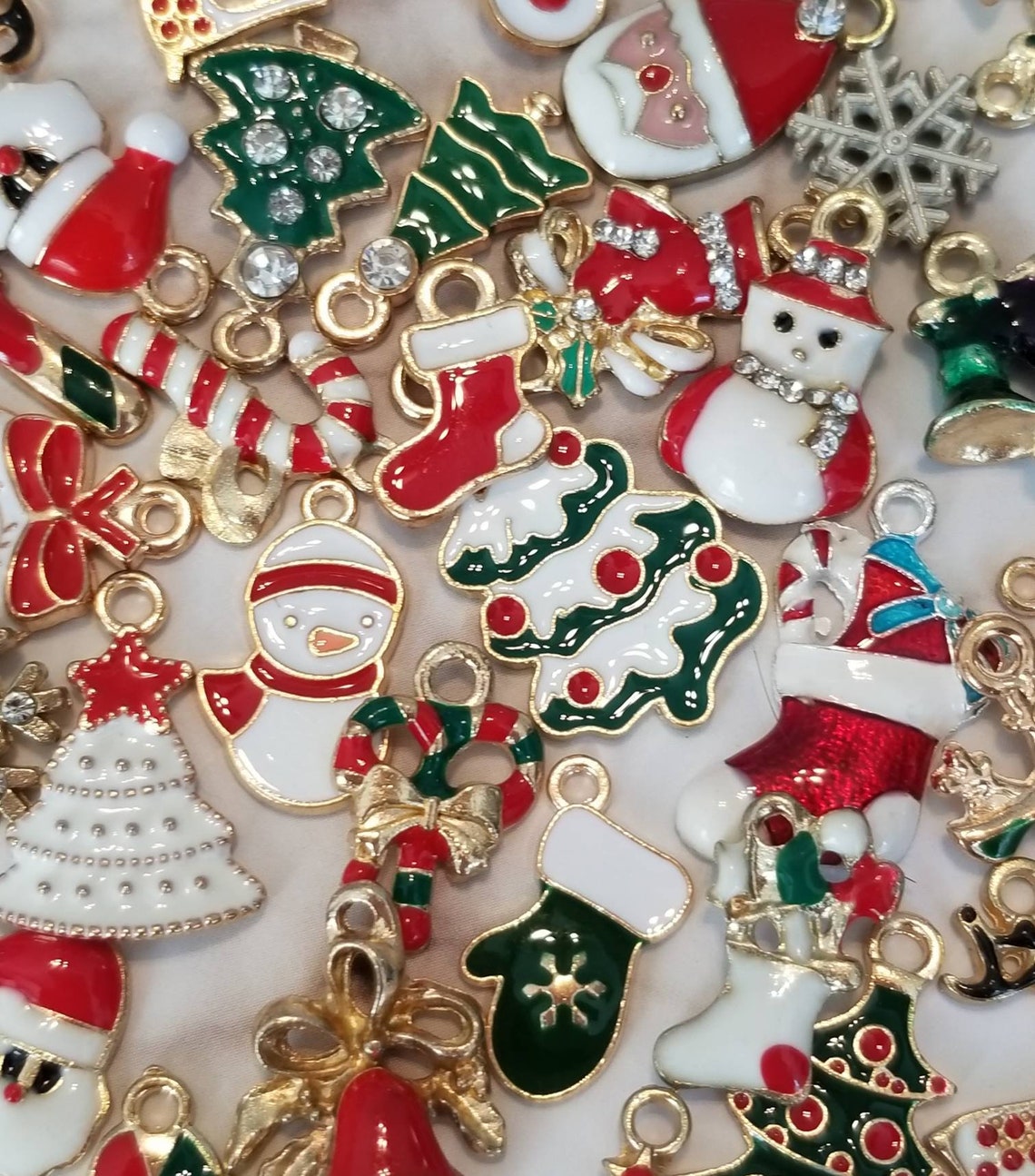 Enamel Christmas Charms Colorful Assortment of Holiday Jewelry - Etsy