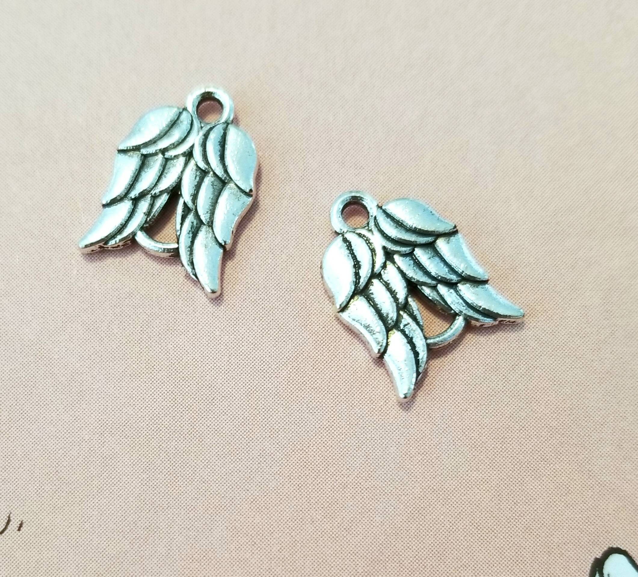 6 Mini Angel Wing Connectors Little Distressed Vintage Look | Etsy