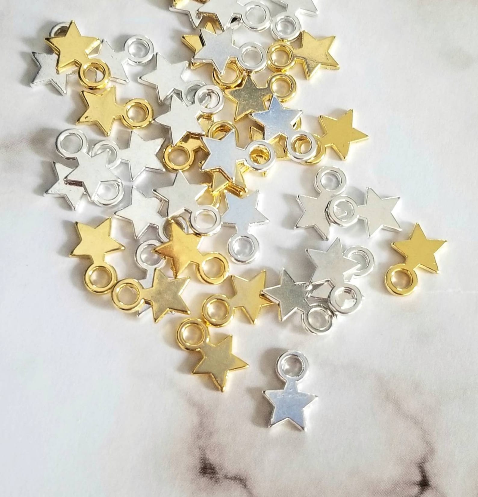 Tiny Star Charms Mini Silver Gold Stars Celestial Night Sky Charms ...