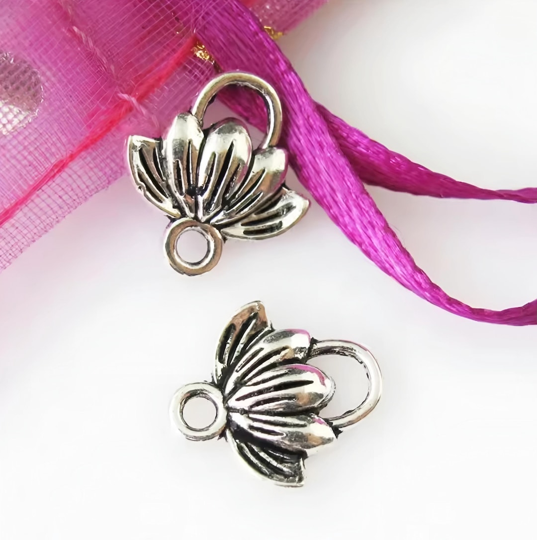 12 Mini Lotus Connectors Tiny Flower Connectors Tiny Lotus Flower ...