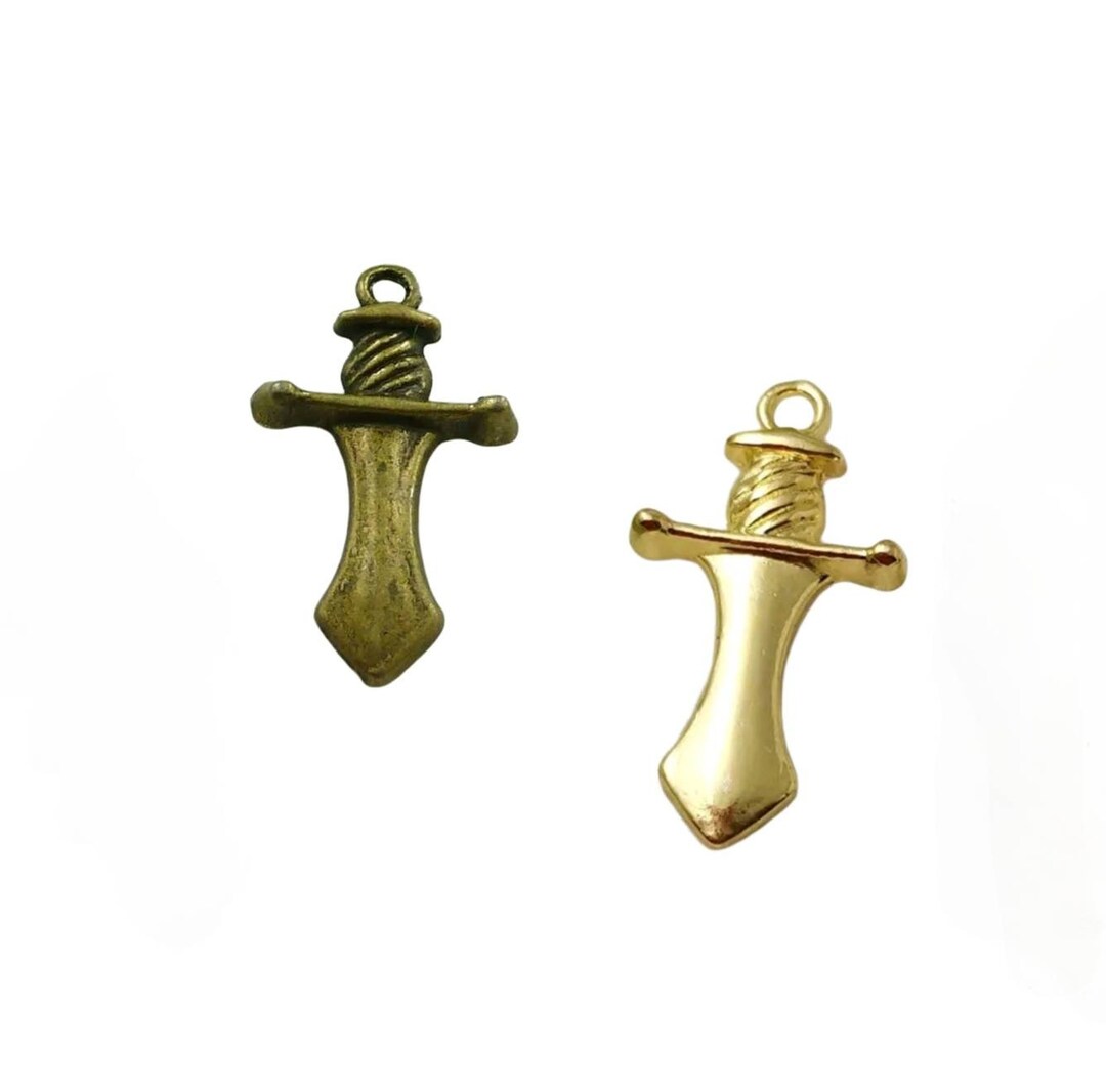Small Sword Charms Gold Sword Charms Bronze Sword Charms Weapon Charms ...
