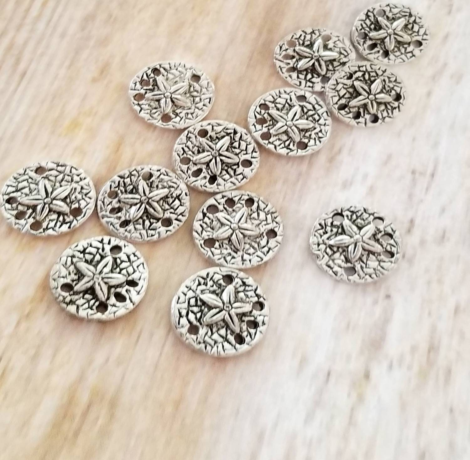 10 Mini Sand Dollar Charms Little Double Sided Well Crafted | Etsy