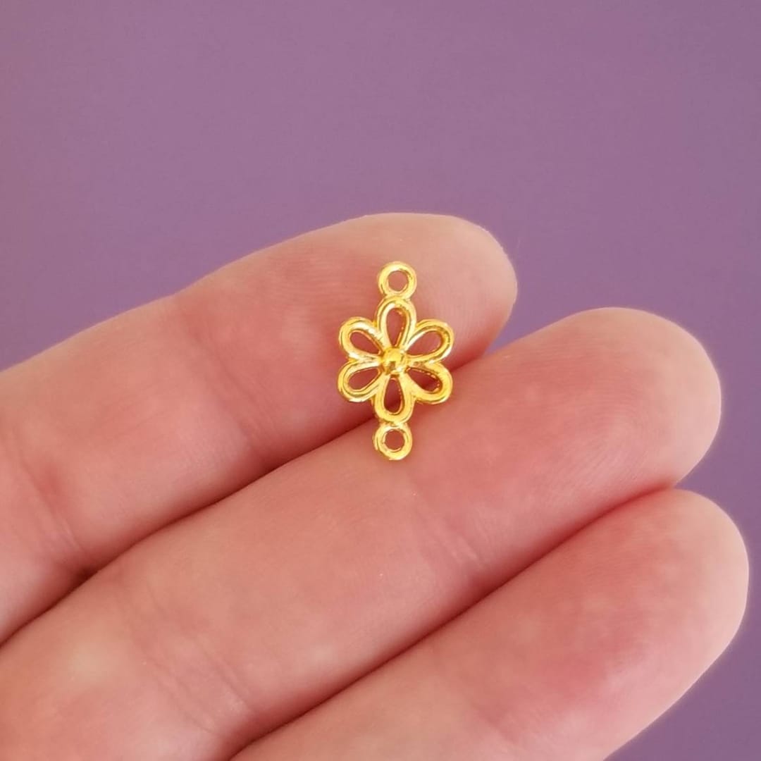 Tiny Flower Connectors Darling Little Gold Flower Connectors Mini ...