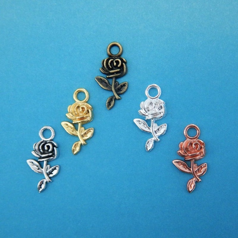 Rose Charm - Etsy