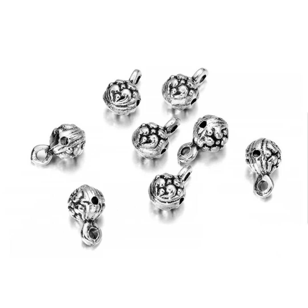 Round Bail Beads Ball Beads With Loops Beading Bails for Thread or Wire ...