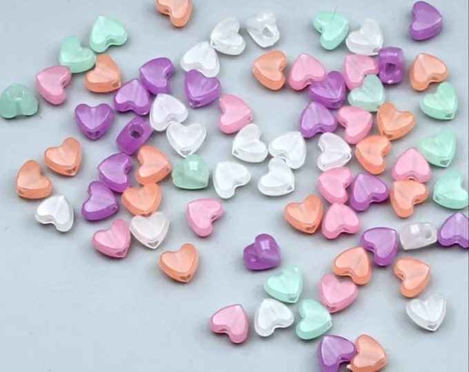 Luminous Acrylic Heart Beads Glow in the Dark Heart Spacer - Etsy