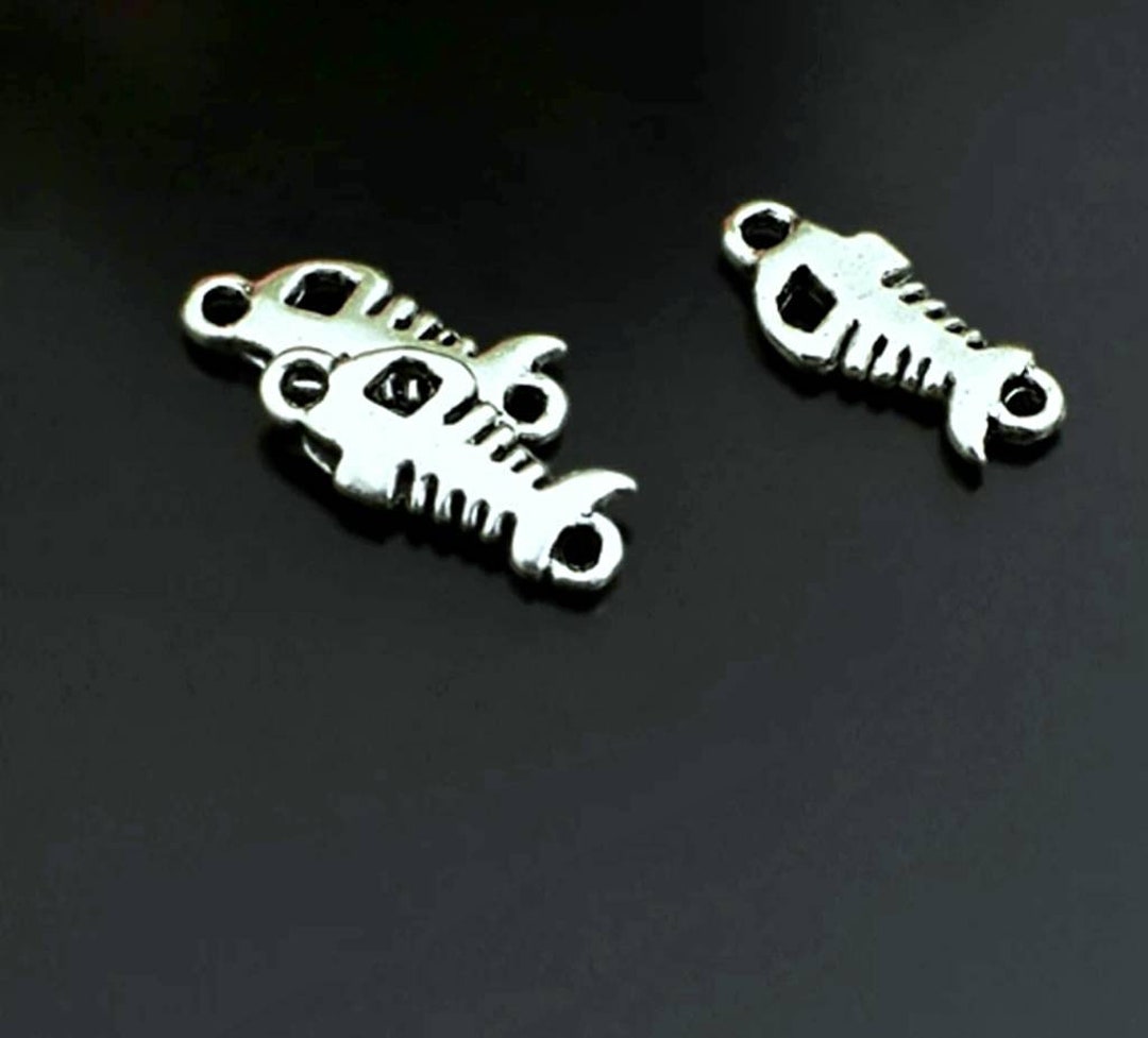 Tiny Fish Bone Connectors Fishbone Charms Beach Charms Jewelry Supplies ...