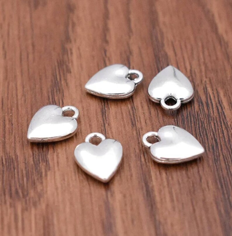 10 Beautiful Heart Charms Small Heart Charms Valentine's - Etsy