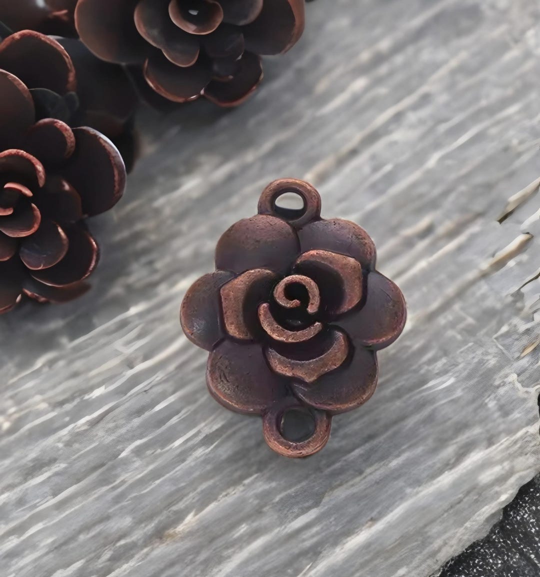 Small Copper Rose Connectors Copper Flower Connectors Rose Bracelet ...
