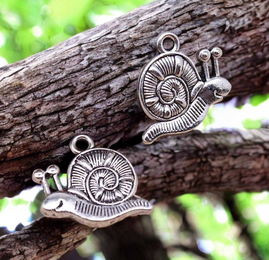 Happy Snail Charms Double Sided Snails Animal Charms Jewelry Supplies ...