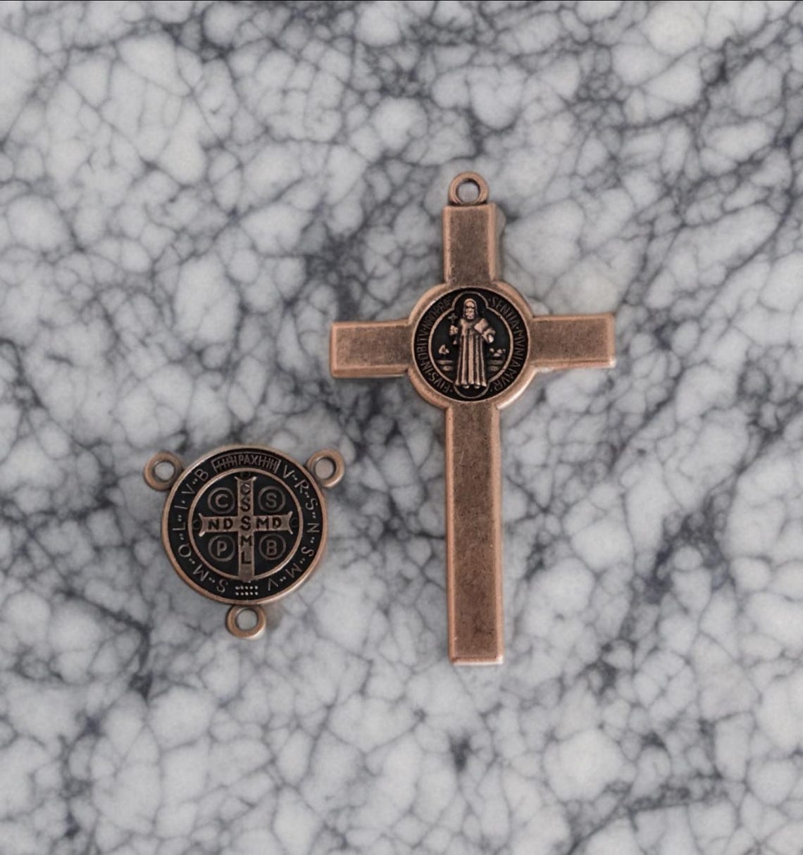 Copper Crucifix and Centerpiece Connector Set St. Benedict Copper ...