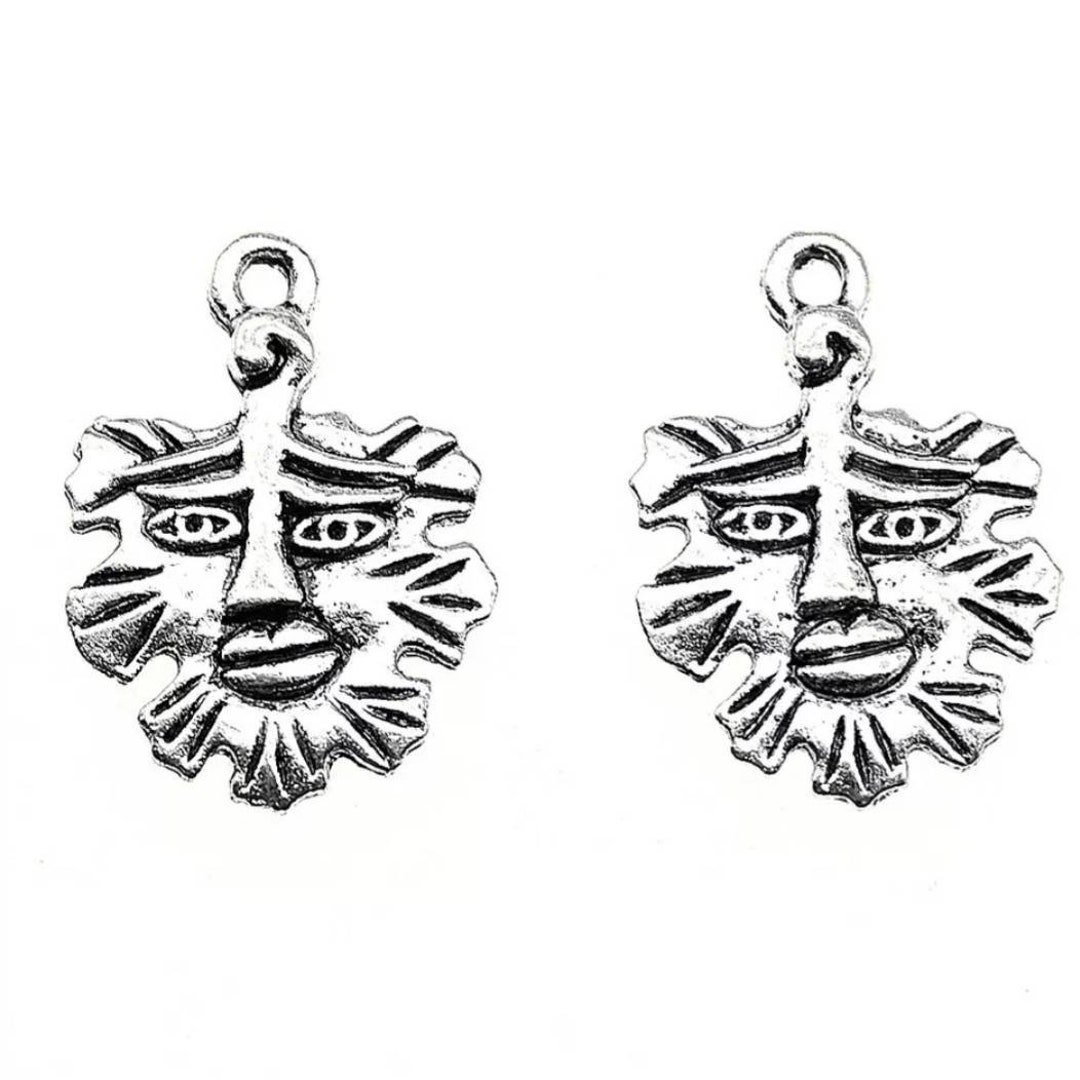 Green Man of the Forest Charms Nature Wicca Double Sided Green Man ...