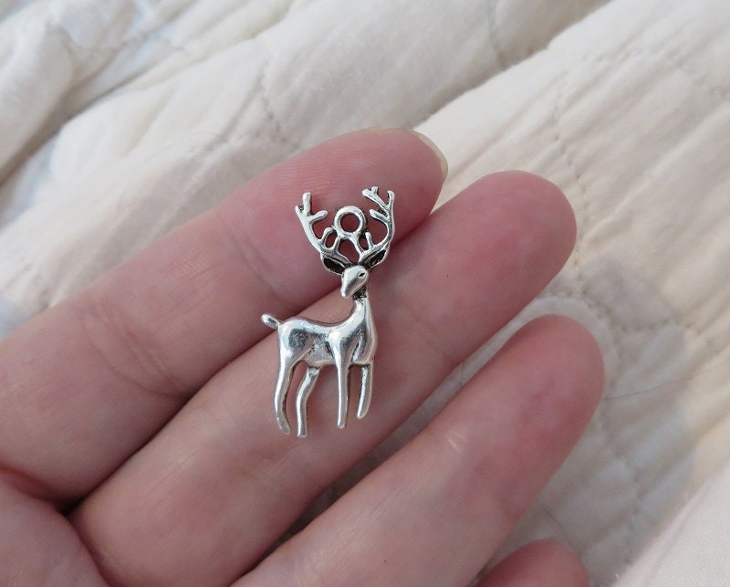 Amazing Deer Charms 3D Effect Silver Reindeer Charms Christmas - Etsy