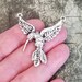 Large Hummingbird Connectors Pendants Beautiful Light Silver Tone Birds ...