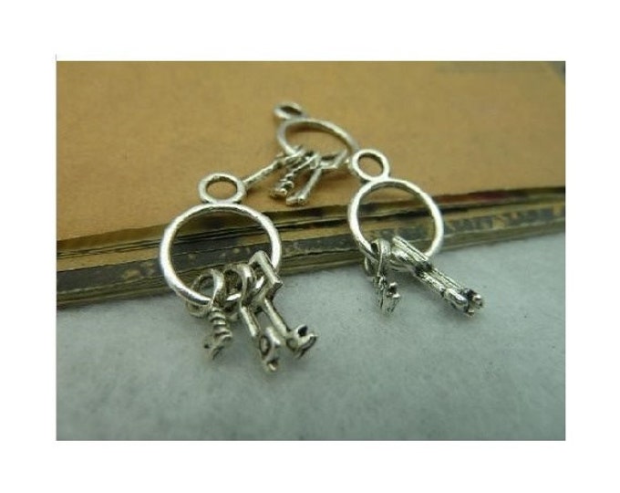 Tiny Keys on a Ring Charms Mini Key Charm Mini Jailor's Keys Alice ...
