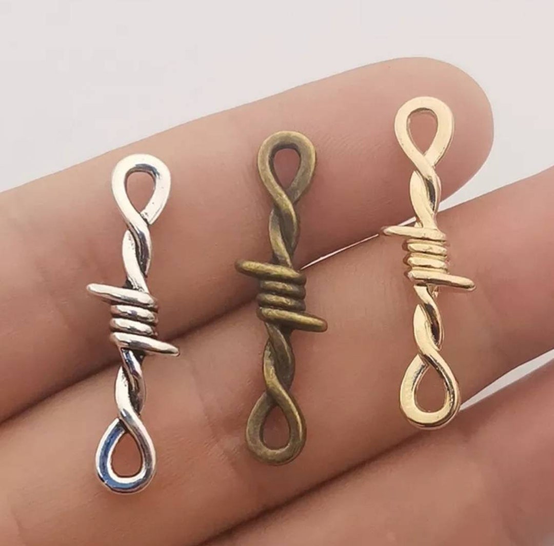 Barbed Wire Connectors Bronze, Silver or Light Gold Long Bracelet ...