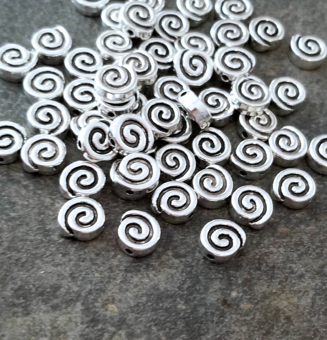 Spiral Spacer Beads Labyrinth Beads Swirl Beads Focal Spiral Beads ...
