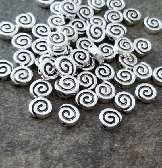 Spiral Spacer Beads Labyrinth Beads Swirl Beads Focal Spiral - Etsy