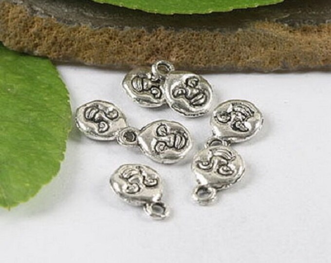 Mini Face Charms Tiny Double Sided Man in the Moon Charms Little Moon ...