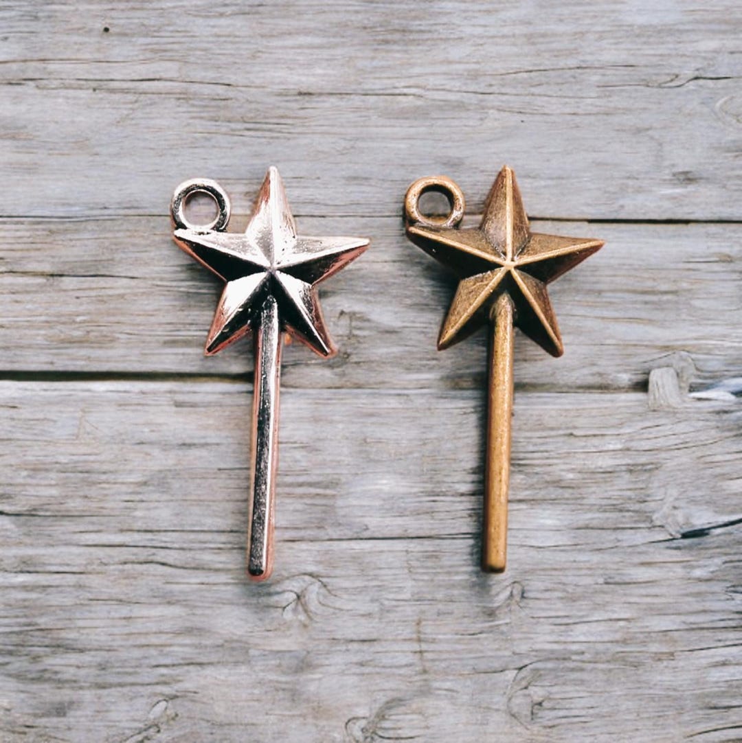 10 MAGIC WAND Charms for All the Fairy Godmothers Out There Atq Silver ...