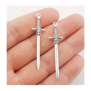 Gorgeous Sword Pendants Long Sword Charms Detailed Double Sided Weapons ...