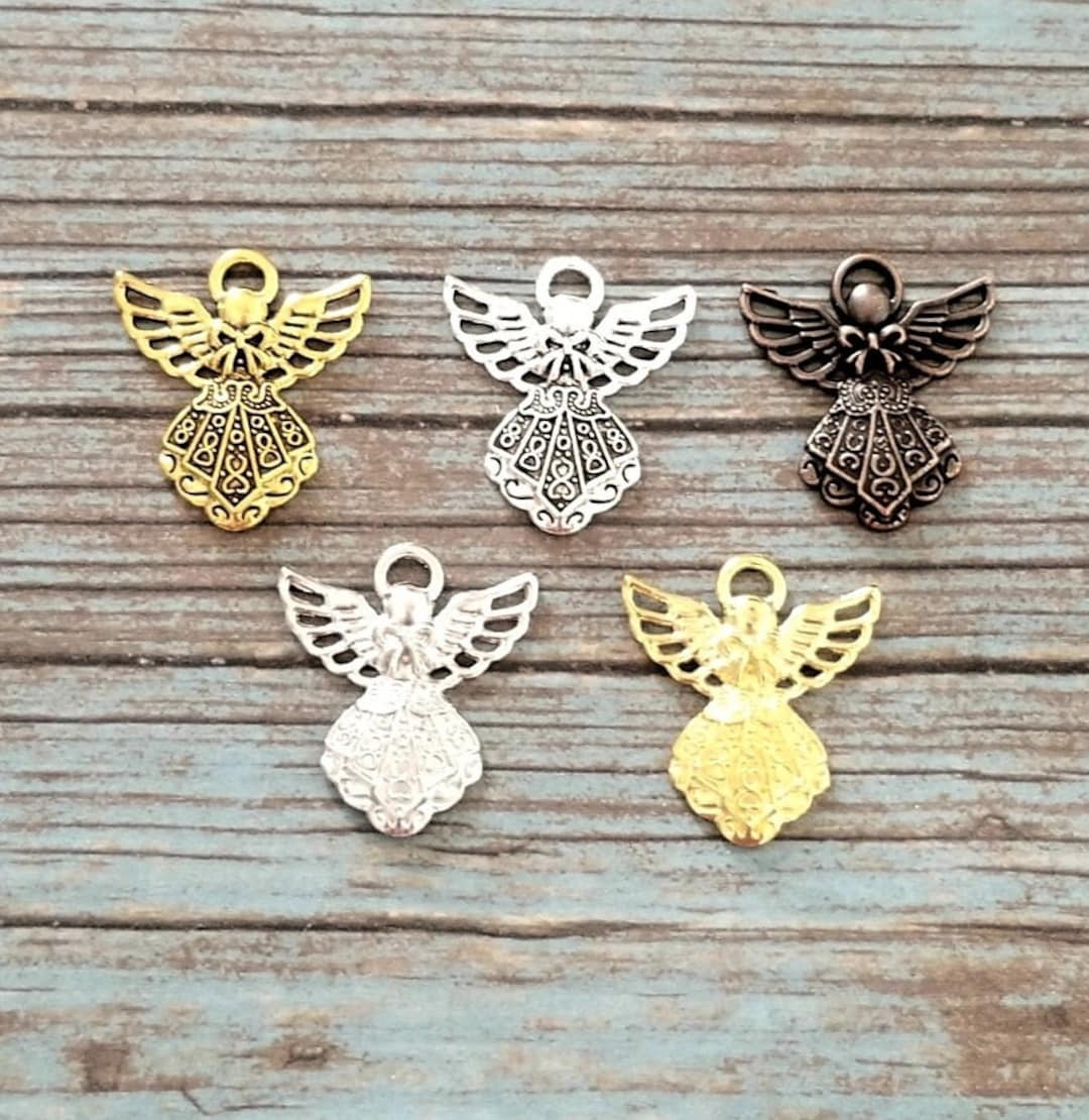 Beautiful Ornate Angel Charms Silver Gold Copper Angel Pendants ...