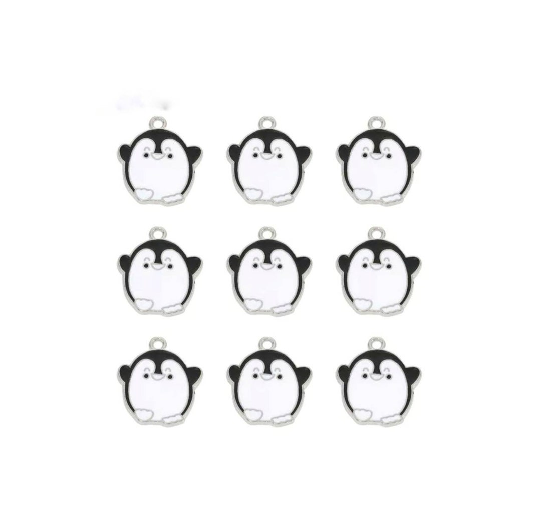 Adorable Enamel Penguin Charms Silver or Gold Happy Penguin Charms ...