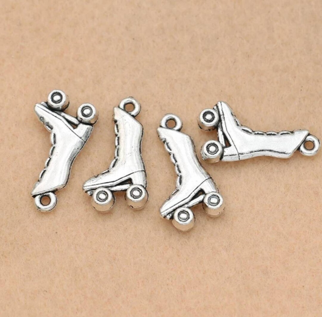 6 Roller Skate Charms Rollerskate Charms Skating Jewelry Supplies ...