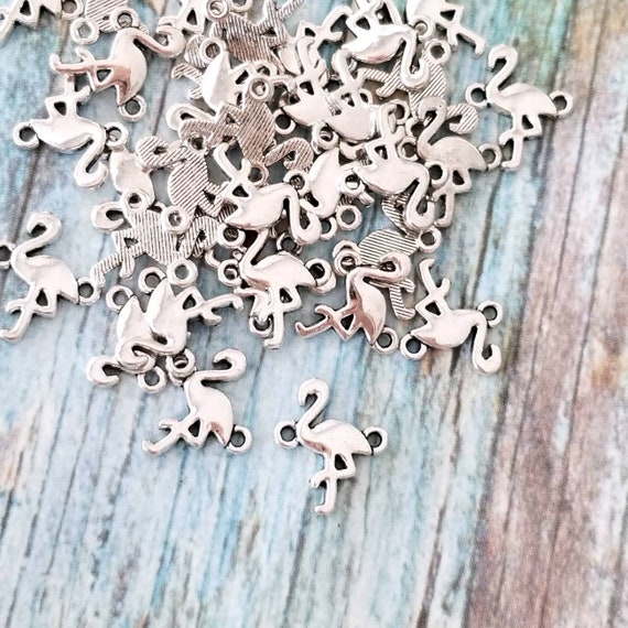 Mini Flamingo Connectors Adorable Tiny Flamingo Charms | Etsy