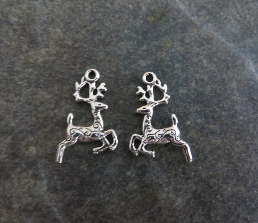 Darling Deer Charms Reindeer Charms Sleigh Christmas Charms Silver Deer ...