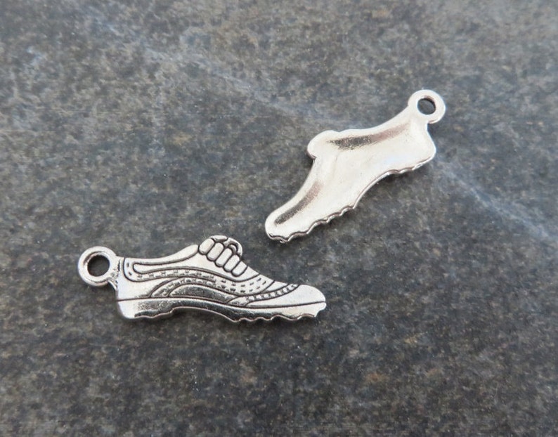 Running Shoe Charms Tennis Shoes Walking Sports Marathon Silver Tone ...