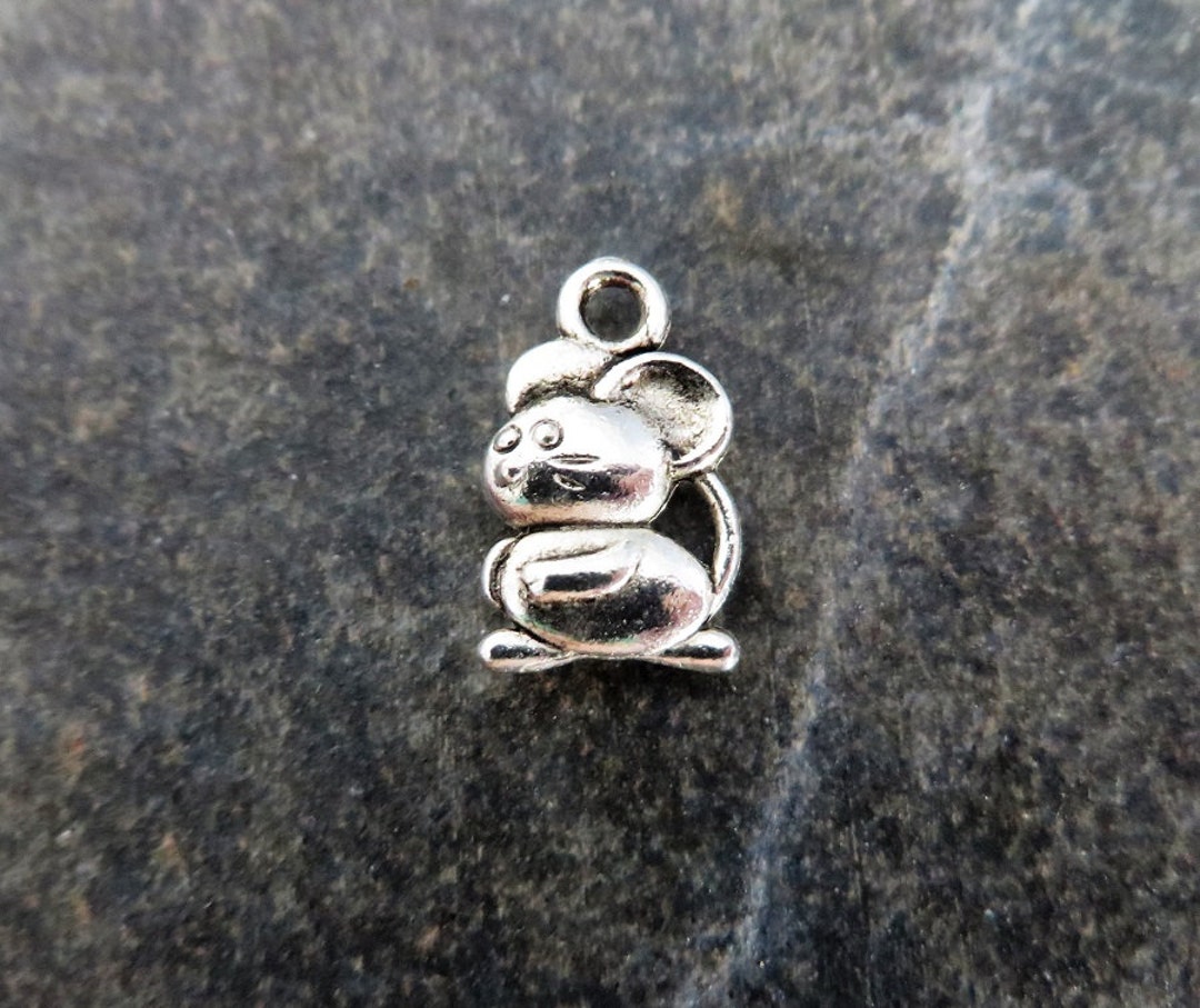 10 Mouse Charms Little Mice Charms Double Sided Very Small Animal ...