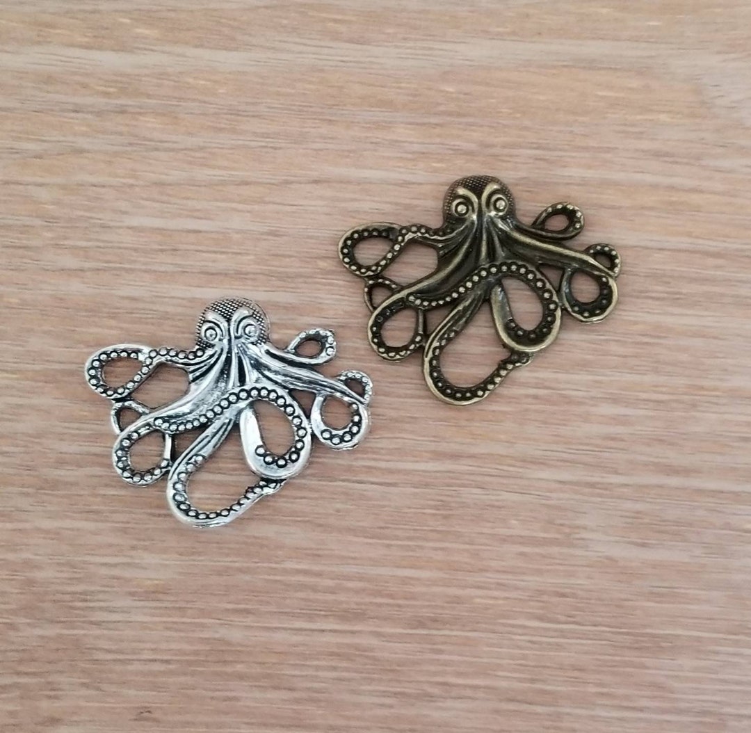 Octopus Connectors Large Octopus Charms Octopus Pendants No Loop Beach ...