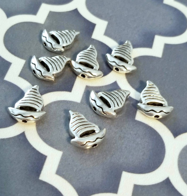 Sailboat Spacer Beads Adorable Sailboat Beads Nautical Beads Beach ...