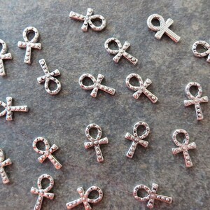 Mini Ankh Charms Embellishments Atq Silver Tiny Egyptian Symbols ...