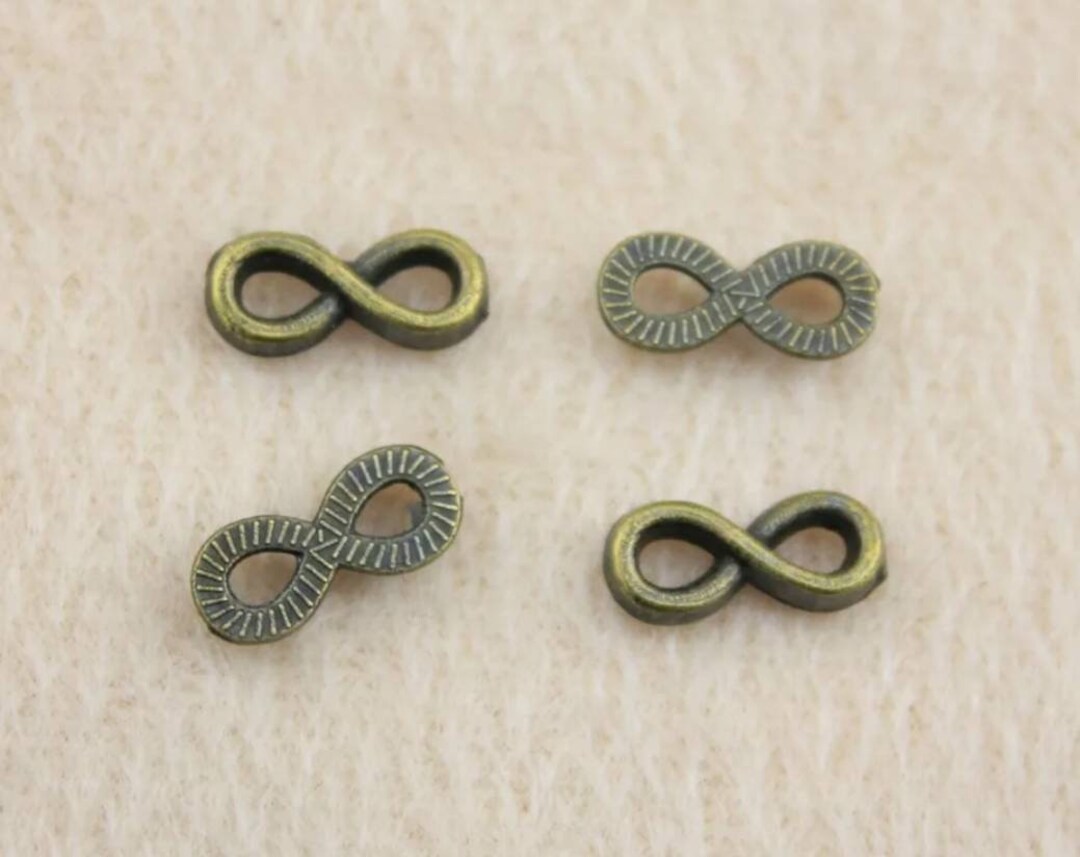 14 Mini Infinity Charms Connectors Bronze Little Tiny Infinities ...