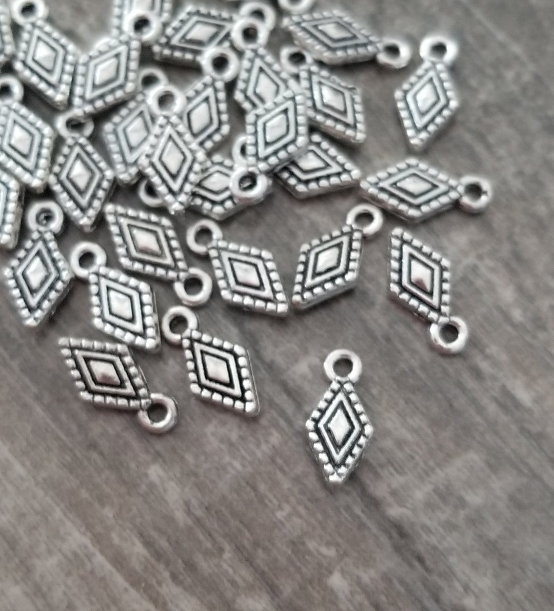 12 Tiny Boho Charms Double Sided Geometric Drops Mini Boho Charms ...