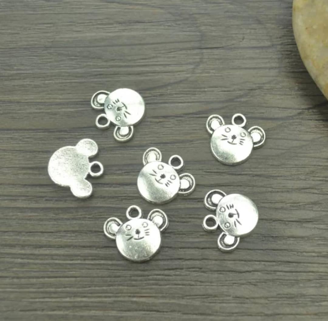 10 Little Mouse Charms Adorable Mice Bracelet Earrings Jewelry Supplies ...