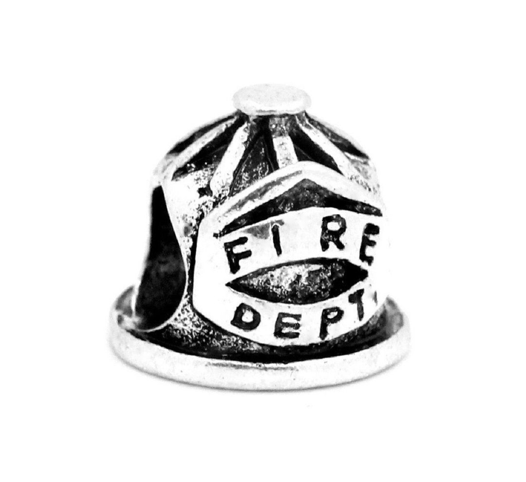 Firefighter Spacer Bead Fireman's Hat Charm Fire Department Charm ...