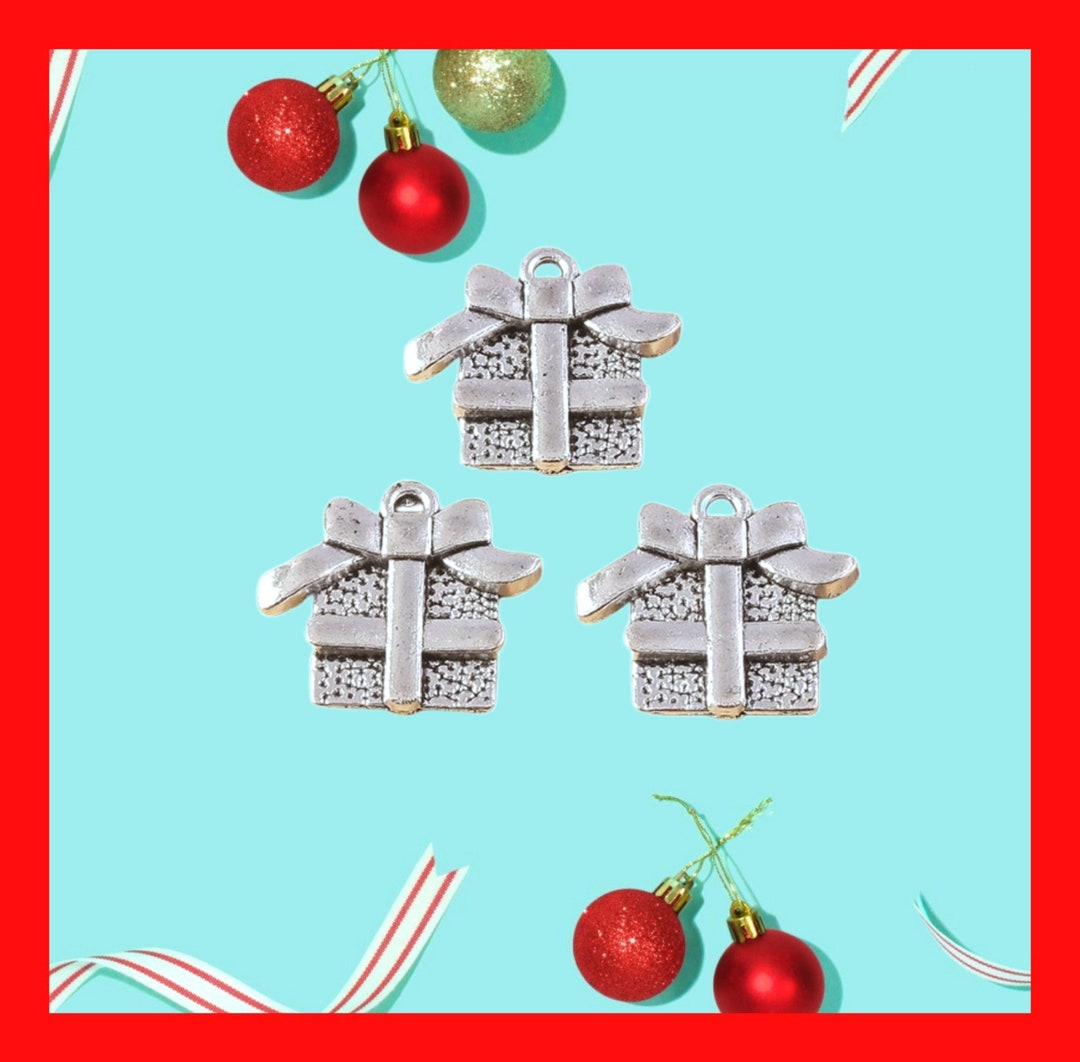 10 Christmas Present Charms Small Gift Charms Christmas Charms Holiday ...