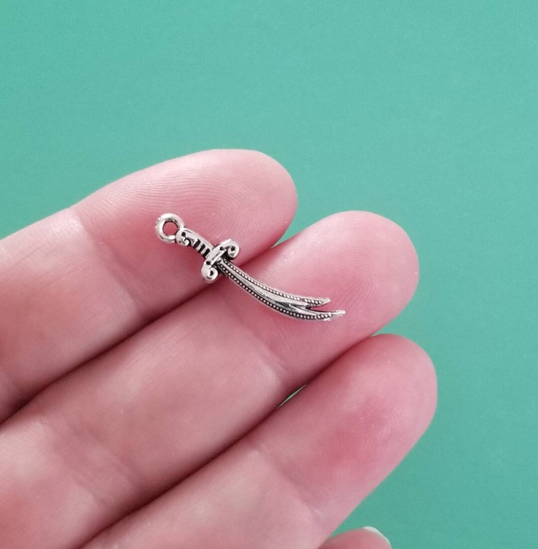 Mini Ninja Sword Charms Little Machete Charms Silver Tone With Varying ...