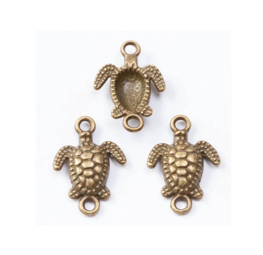 Bronze Sea Turtle Connectors Sea Turtle Charms Small Bracelet ...