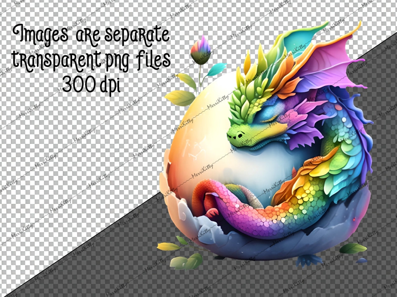 Rainbow Egg Dragon Clipart SC2 18 Rainbow Dragon Graphic Images Instant ...