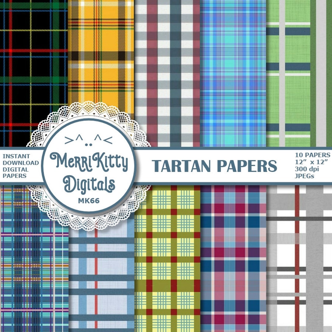 Tartan Digital Papers MK66 Instant Download Digital Scrapbook Pack 10 ...