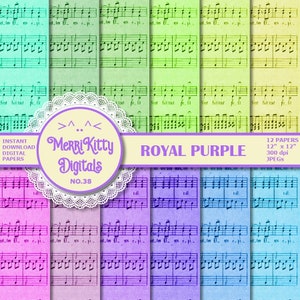 Rhapsody Music Digital Scrapbook Paper Pack NO.38 INSTANT DOWNLOAD 12 ...